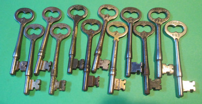 Vintage antique Corbin skeleton keys P1-12 MANY MORE KEYS LISTED HERE # ...