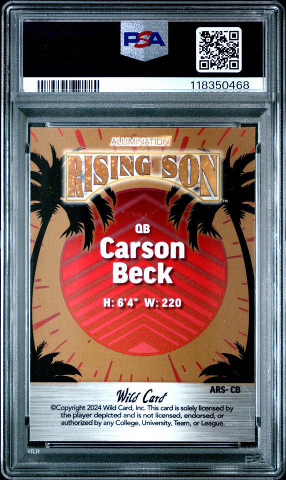 2024 WILD CARD ALUMINATION JUST THE HITS RISING SONS #CB CARSON BECK 1/ ...