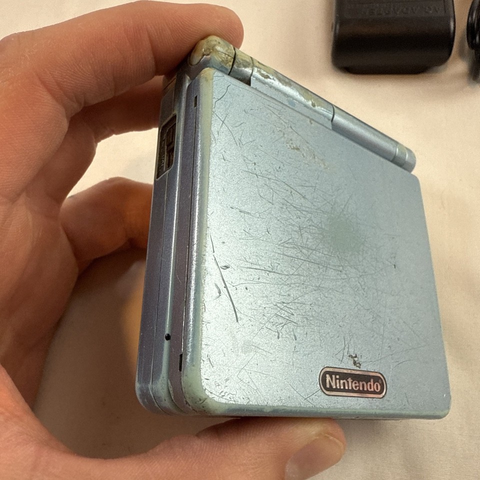 OEM Nintendo GameBoy Advance SP AGS-101 Pearl Blue System w Charger ...