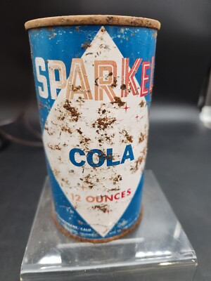 Early Sparkel Cola Blue Soda Vintage Flat Top Steel Purity CA Rare 12oz ...