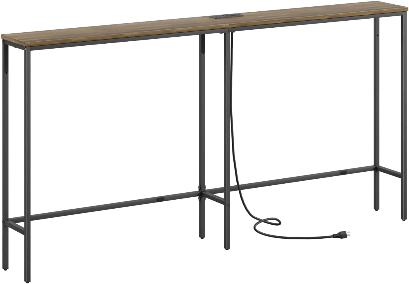 SONGXIN 63 Inch Console Table with Power Outlet,Modern Narrow Long Sofa ...