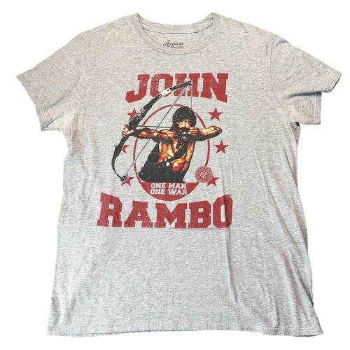 John Rambo T Shirt Women's Large Gray Short Sleeve Tee American ...