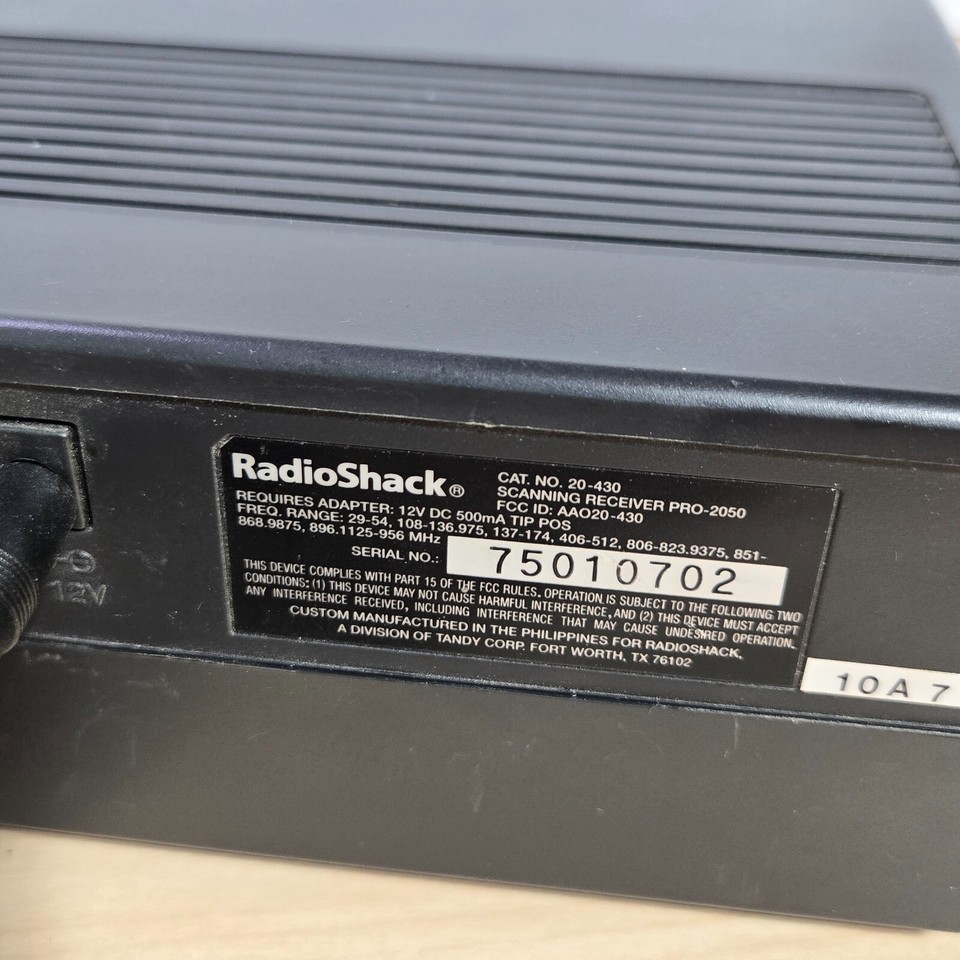 Radio Shack TrunkTracker PRO-2050 VHF/UHF/800MHz Trunking Scanner | eBay