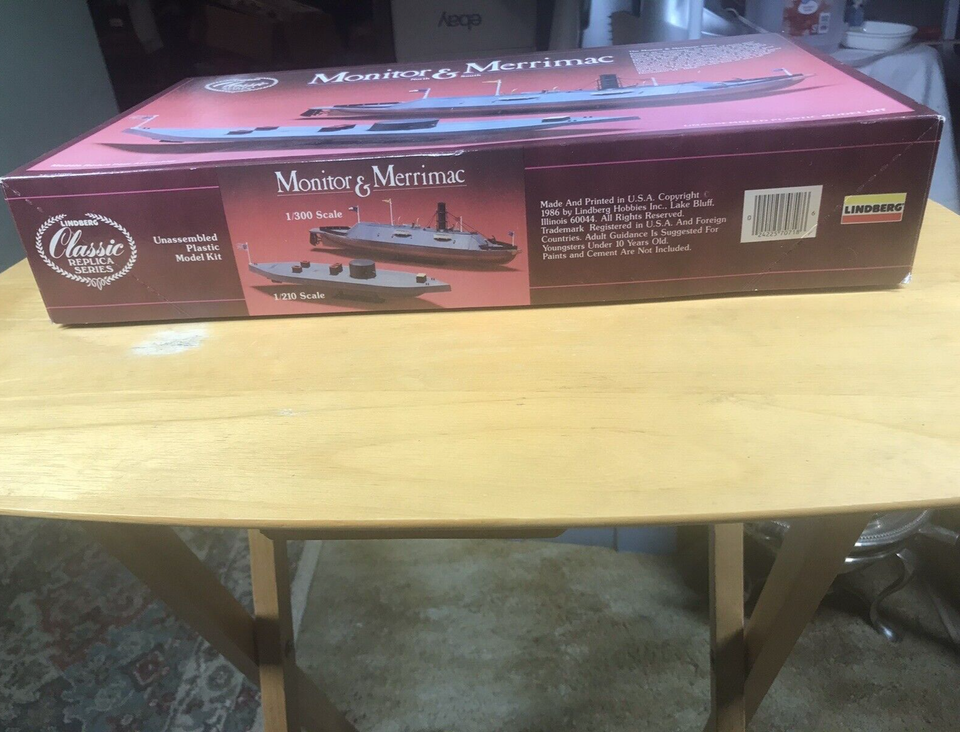 Lindberg Monitor & Merrimac Model Kit 1/210 , 1/300 North / South New ...