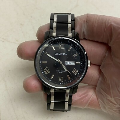 Armitron Men PC33 Dual Tone Stainless Steel Analog Quartz 42mm Watch 20 ...