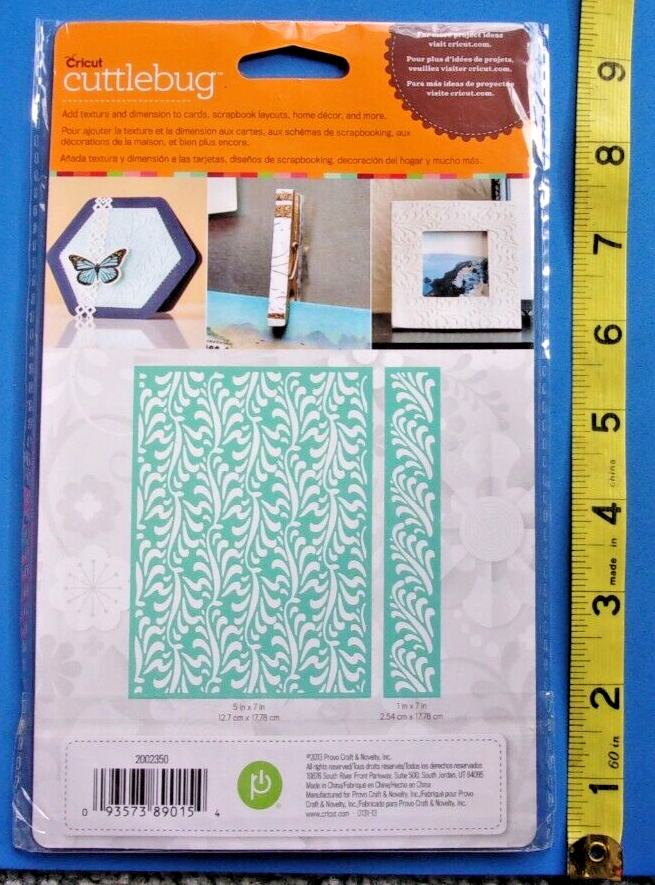 buy4=freeship cricut cuttlebug embossing folder & border Feather ...