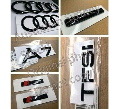 OEM Front + Rear Gloss Black Badges Set for AUDI A7 TFSI Sline Hatch ...