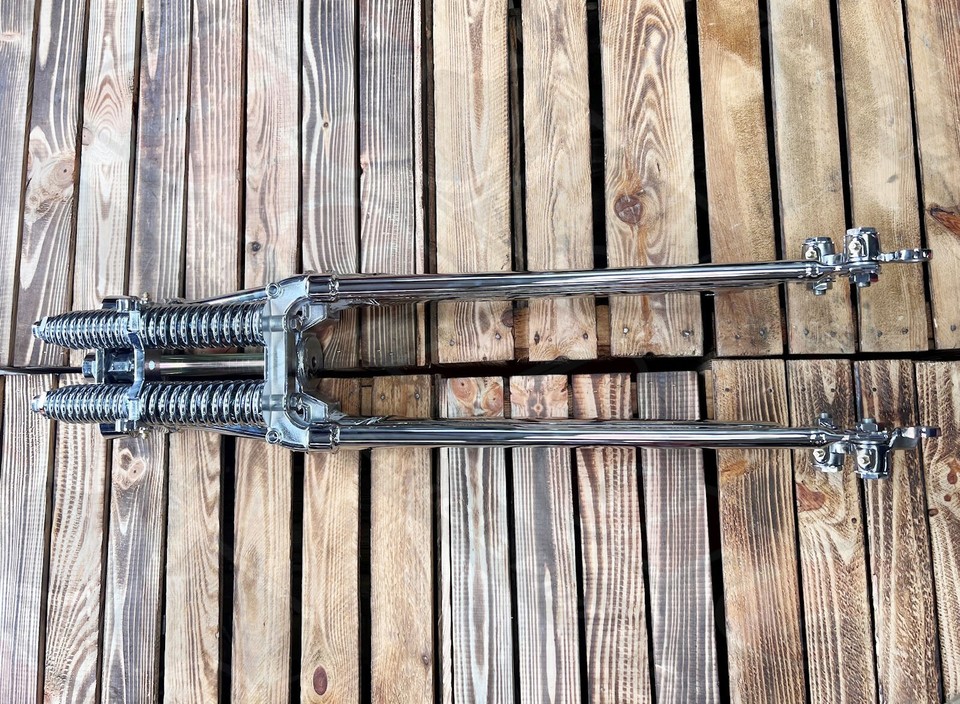 Antique Narrow Skinny Springer Forks Harley Bobber Chopper Chrome Big ...
