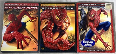 Spider-Man 1, 2, 3 DVD Lot Marvel Tested Columbia Pictures Tobey ...