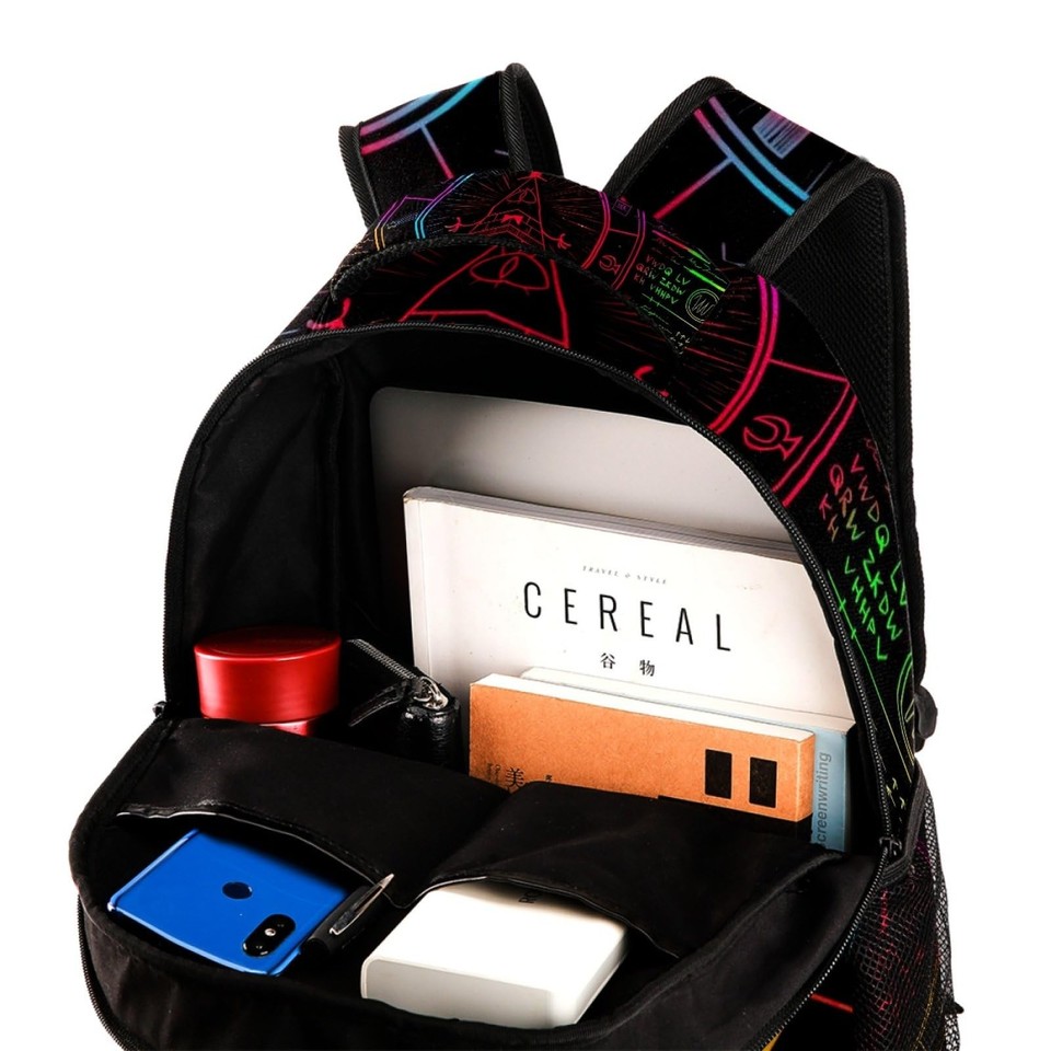 School Backpack for Girls Boys Bill Cipher Wheel Elementary School Bags ...