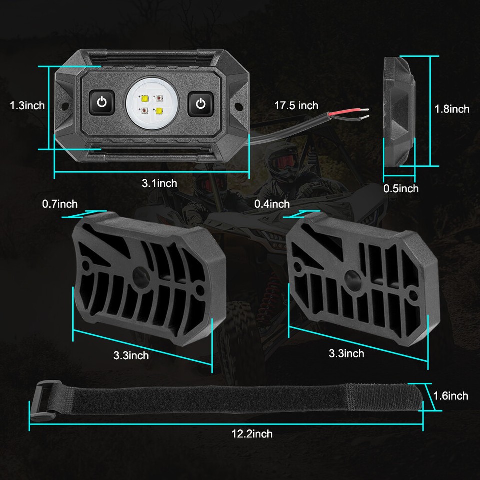 RED White Car UTV Interior LED Dome Map Reading Light Roll Bar Cage ...