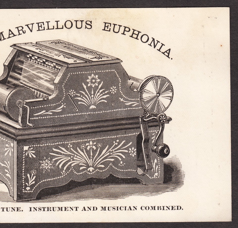 Antique 1800's Marvelous Euphonia Music Box Child Dance Crystal Blue ...
