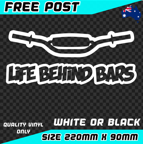 Life Behind Bars Sticker Decal Vinyl Car Ute SX 2 Stroke MX Racing ...