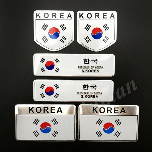 6pcs Korea Korean Flag Car Trunk Emblem Motorcycle Gas Tank Badge Decal ...