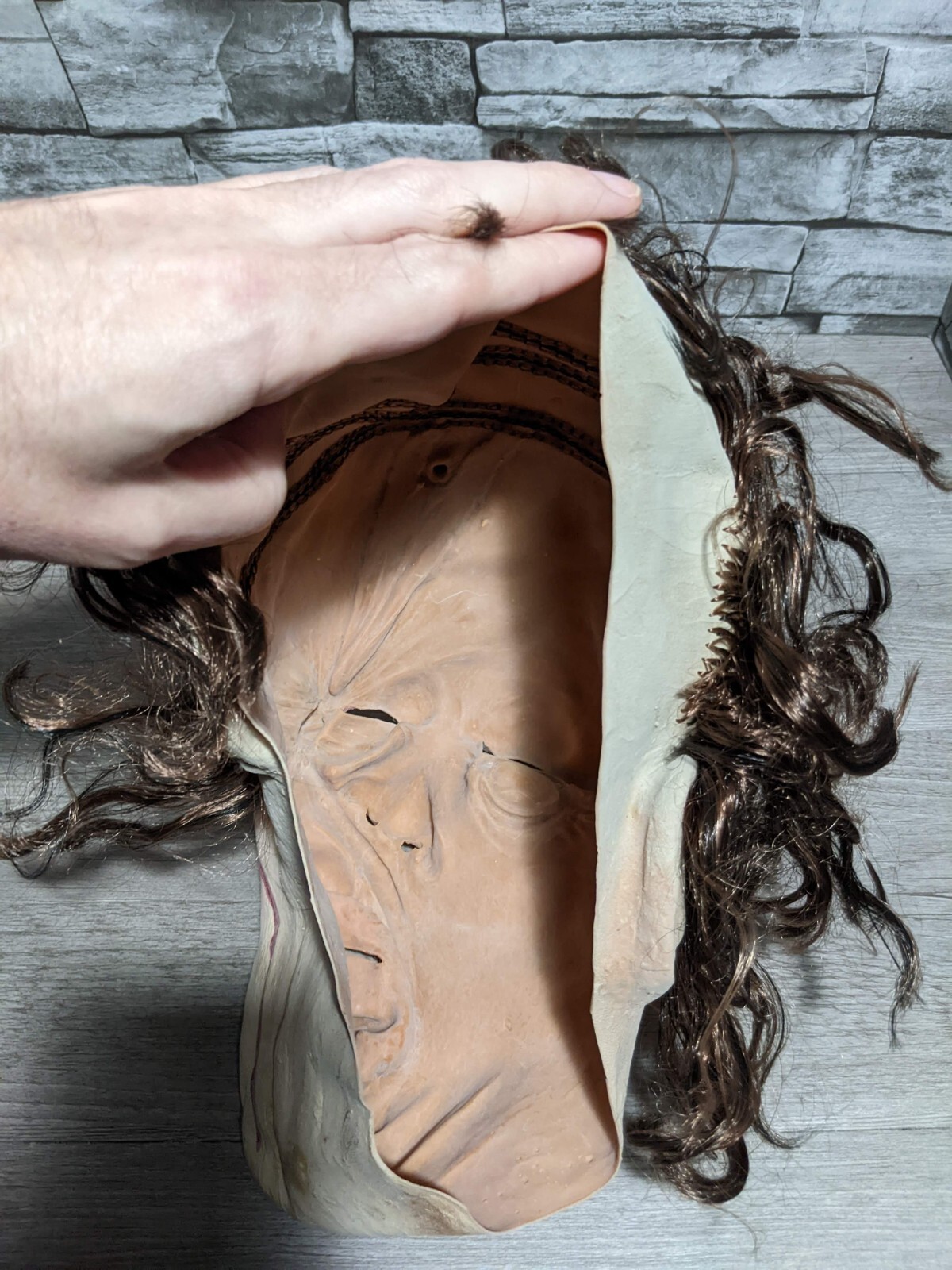 Vintage Screw Eye Monster Latex Halloween Mask w/Hair… - Gem