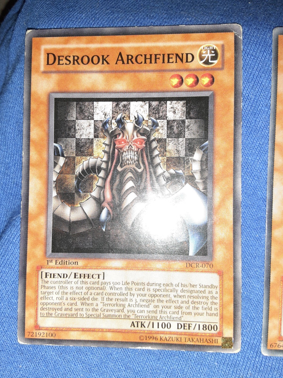 1996 Yugioh Desrook Archfiend DCR-070 First 1st Edition Yu Gi Oh ...