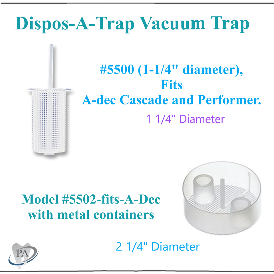 Dental Dispos-A-Trap Vacuum Trap #5500, #5503, #5512 Disposable ...