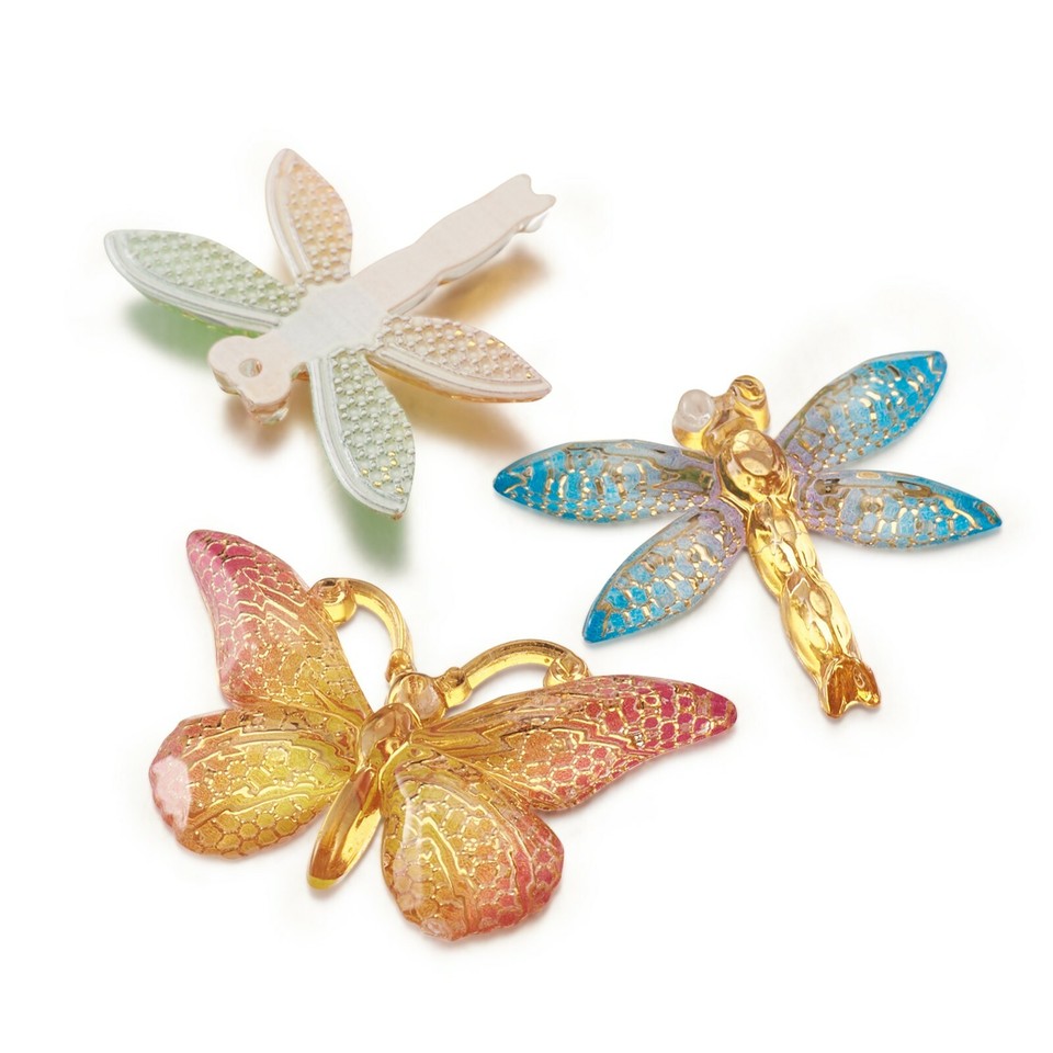 36Pcs Plastic Colorful Butterfly Dragonfly Pendants DIY Plastic ...