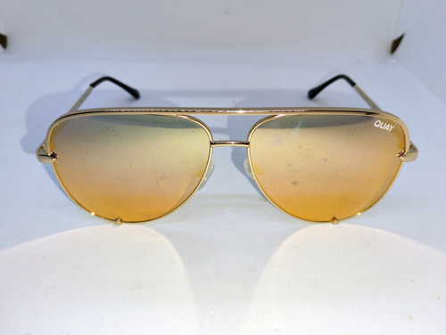 QUAY Sunglasses Gold Mirrored HIGH KEY 126 Aviator | eBay