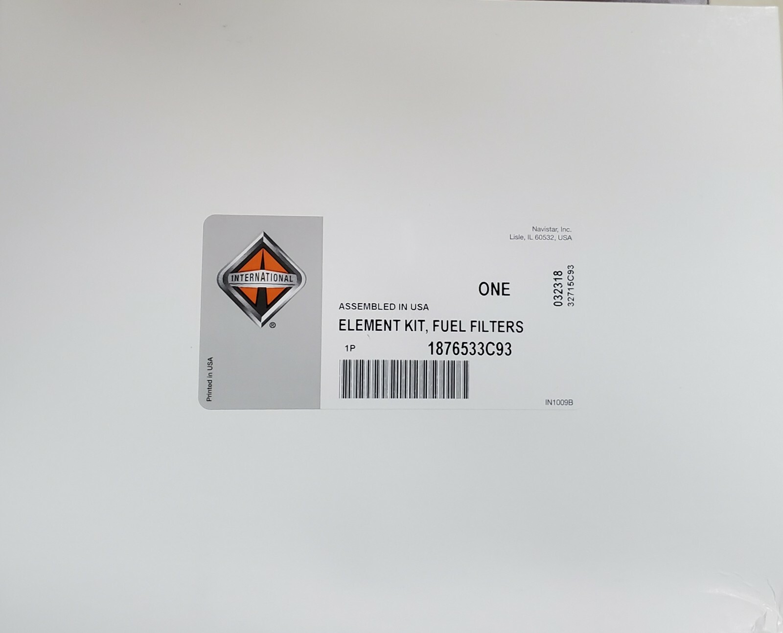 1876533C93 NEW INTERNATIONAL NAVISTAR FUEL FILTER ELEMENT KIT 6.4L | eBay