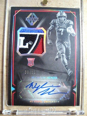 2018 Nyheim Hines Panini Majestic Autograph Bowl Logo Patch RC /10 MINT ...