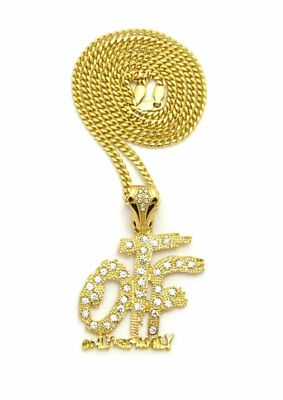 Iced Only the Family OTF Pendant & 20" 24" Cuban Chain Fashion Hip Hop ...