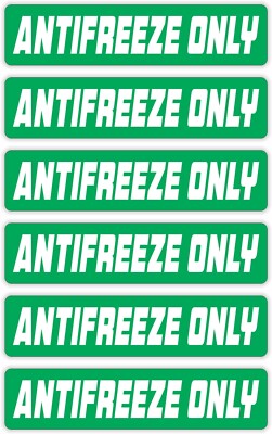 6-pack Antifreeze Only Vinyl Stickers Decals Engine Coolant Anti-Freeze ...