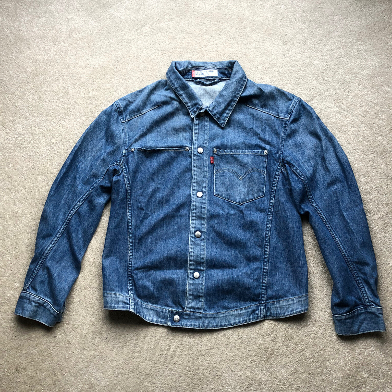 Levi’s Engineered Jeans Snap Button Denim Jacket Blue… - Gem