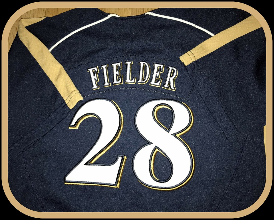 MILWAUKEE BREWERS PRINCE FIELDER STITCHED NIKE JERSEY KIDS SIZE 7 FREE ...