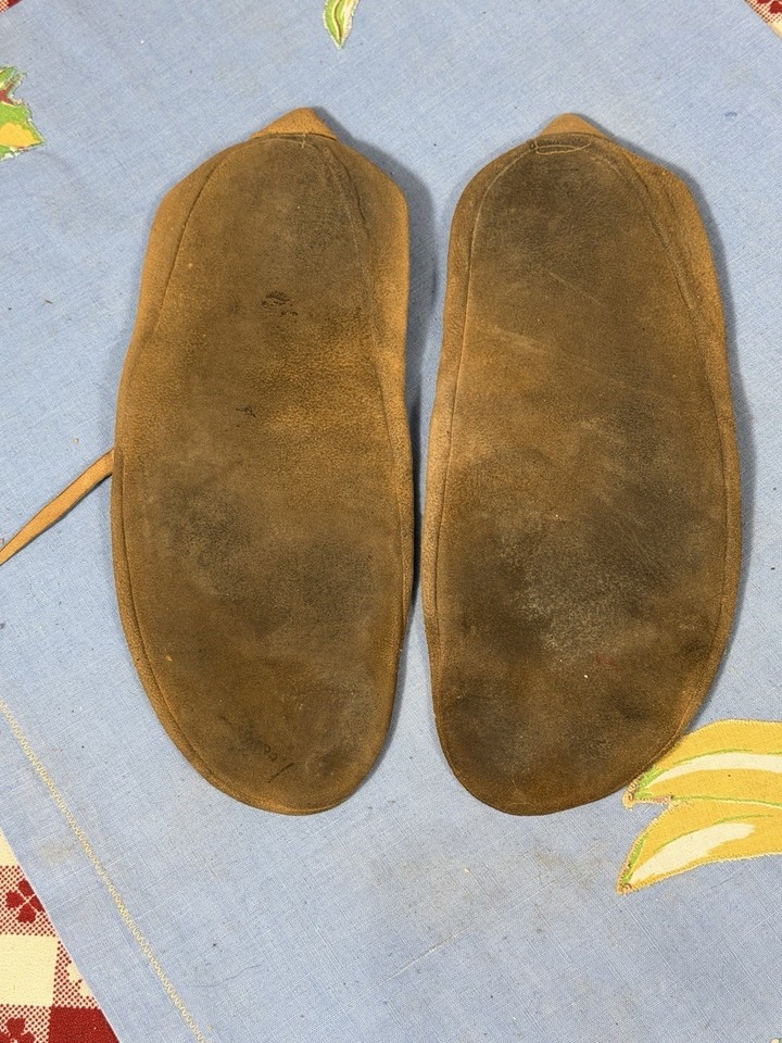 Vintage Native American Hand Beaded Soft Suede Leather Moccasins | eBay