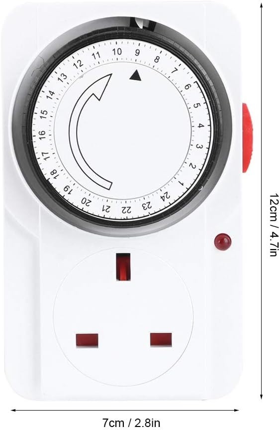 Plug In Timer 24 Hour White 1 to 3 Pack 3 Pin Plug Mains Timer With ...