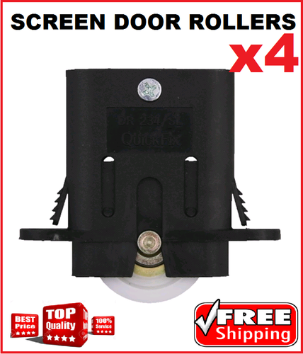 4 x Speed fit Sliding Security Screen Door Roller Spring Loaded Black ...
