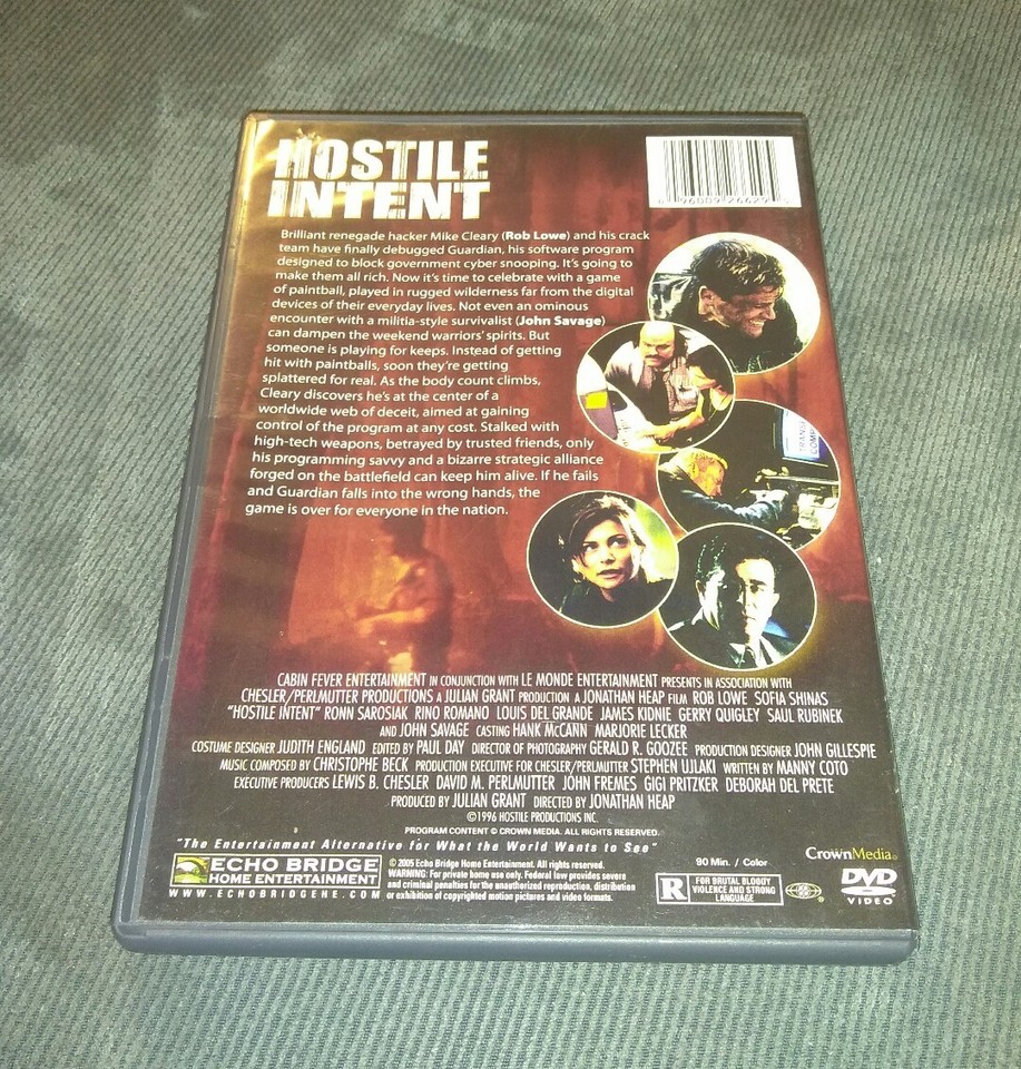 Hostile Intent (DVD, Rob Lowe *RARE oop 96009266295| eBay