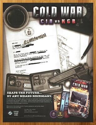 2007 Cold War CIA vs KGB Print Ad/Poster Fantasy Flight Board Game ...