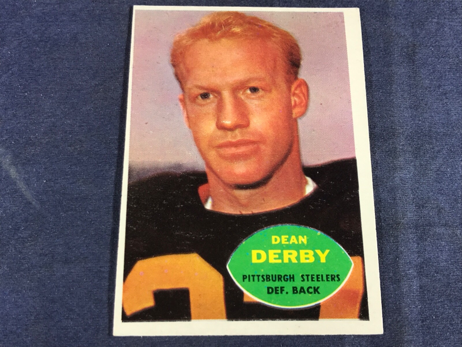 O4-8 FOOTBALL CARD - DEAN DERBY PITTSBURGH STEELERS - 1960 TOPPS - CARD ...