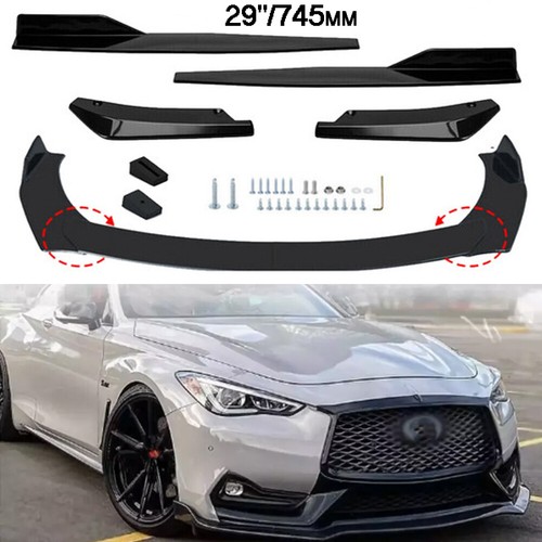 Front/Rear Bumper Lip Body Kit Spoiler Splitter Side Skirts For ...