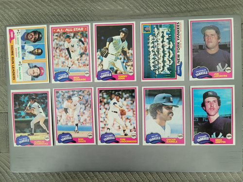 1981 Topps Yankees 21 Card Lot - Jackson, Gossage, G. Perry, Yankees ...