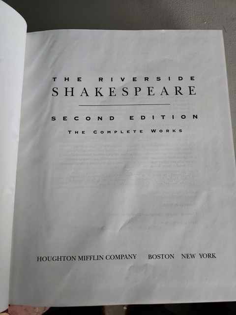 The Riverside Shakespeare by G. Blakemore Evans, Anne Barton, William ...