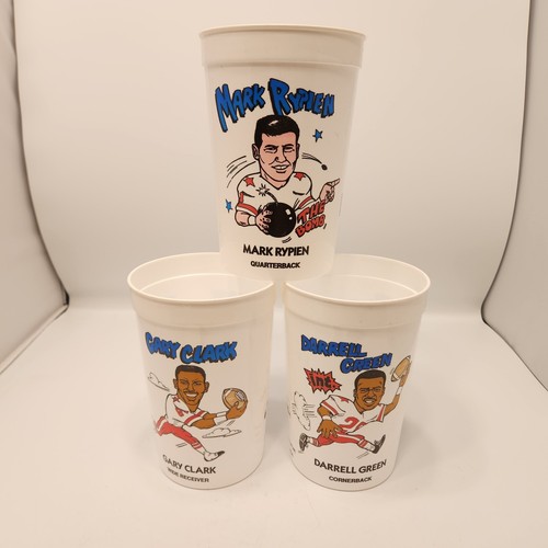 (3) Assorted 7-11 Super Big Gulp 1991 Football Player Plastic Drink ...