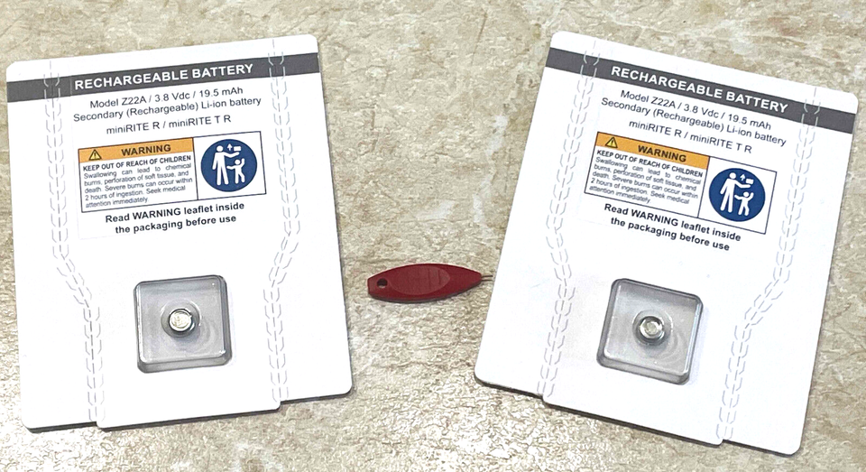 Pair, Oticon Z22a Hearing Aid rechargeable battery + Battery/Door ...