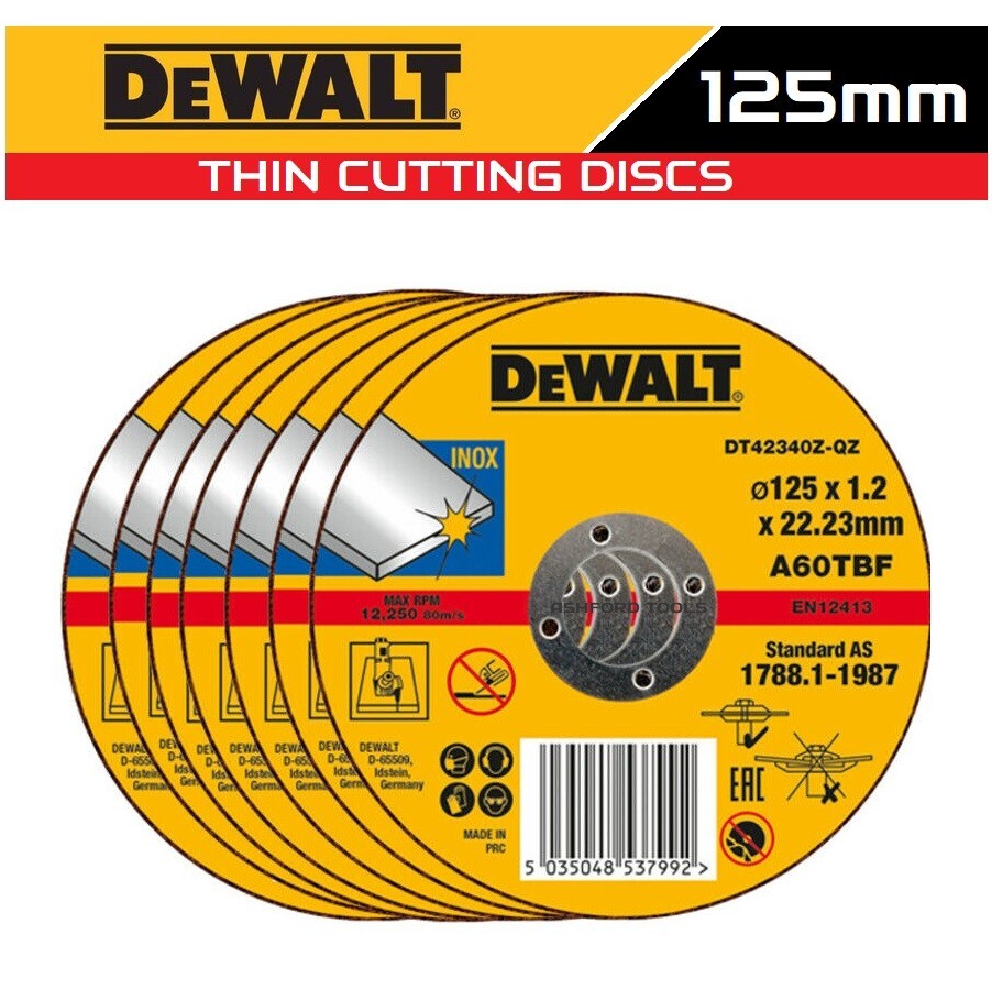 DeWALT 125mm Cutting Discs Thin Slitting Cut Off Wheel Stainless Steel ...