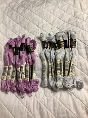 DMC 6- Strand Embroidery Cotton Floss 24 Skeins 11 # 554 Lavender 13 ...