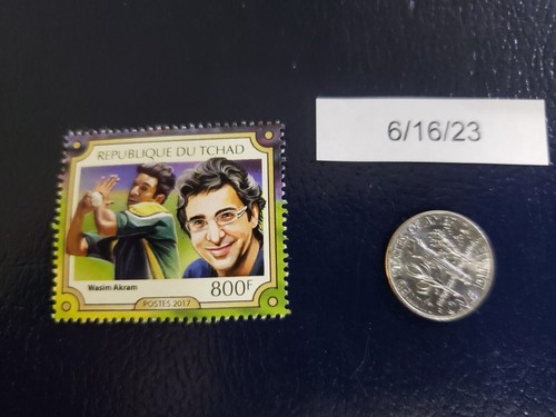 Wasim Akram Cricket Cricketer 2017 Republique Du TCHAD Stamp | eBay