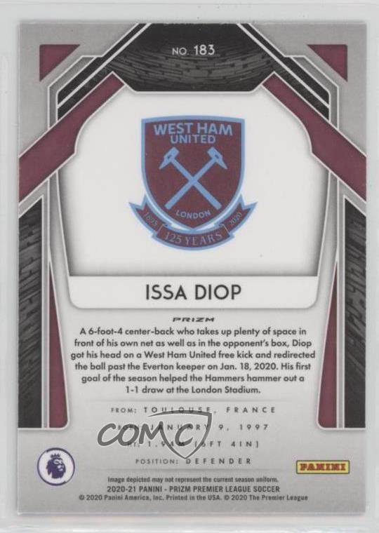 2020-21 Panini Prizm Premier League Silver Prizm Issa Diop #183 | eBay