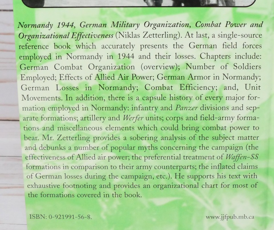 Normandy 1944, German Military Organization, Combat Power and ...