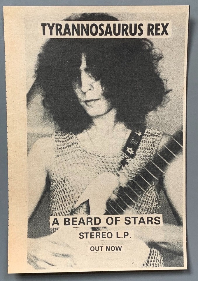 TYRANNOSAURUS REX MARC BOLAN 1970 original PRINT ADVERT A BEARD OF ...