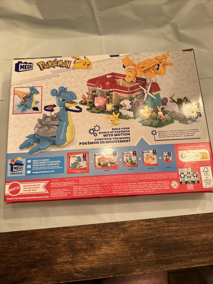 Sealed MEGA Pokemon Lapras Building Toy Kit with Action Figure - 527pcs ...
