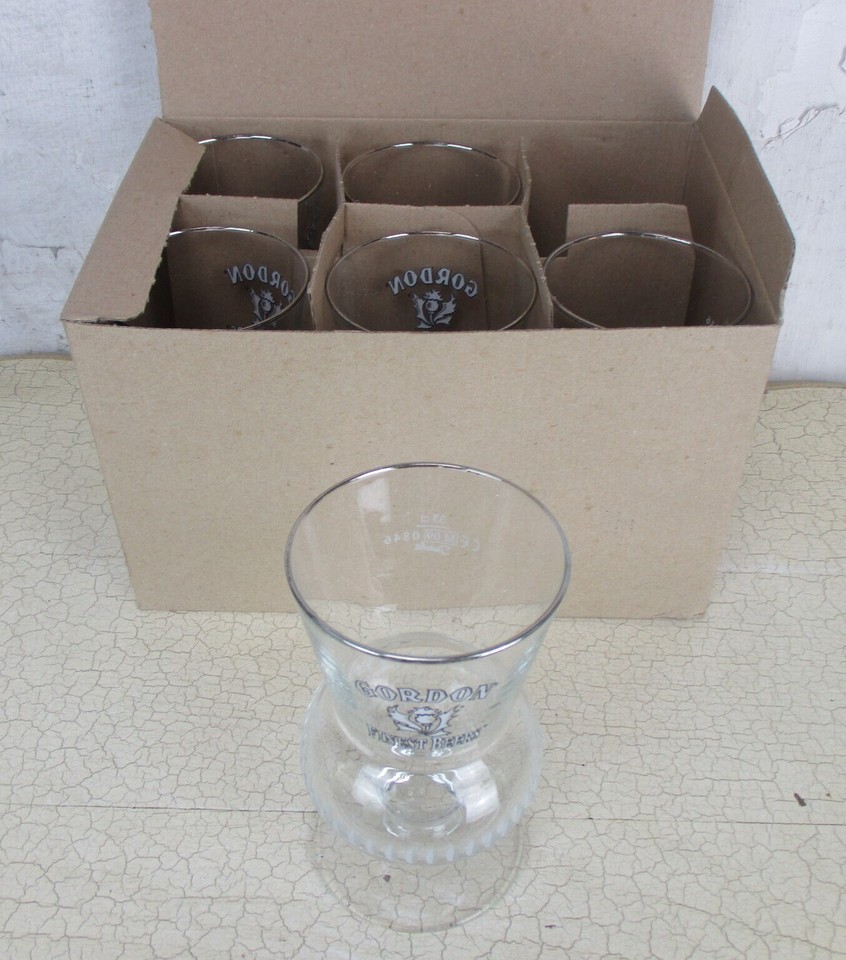 Vintage English Beer Etched Glass Gordon Highland Scotch Ale Enameled ...