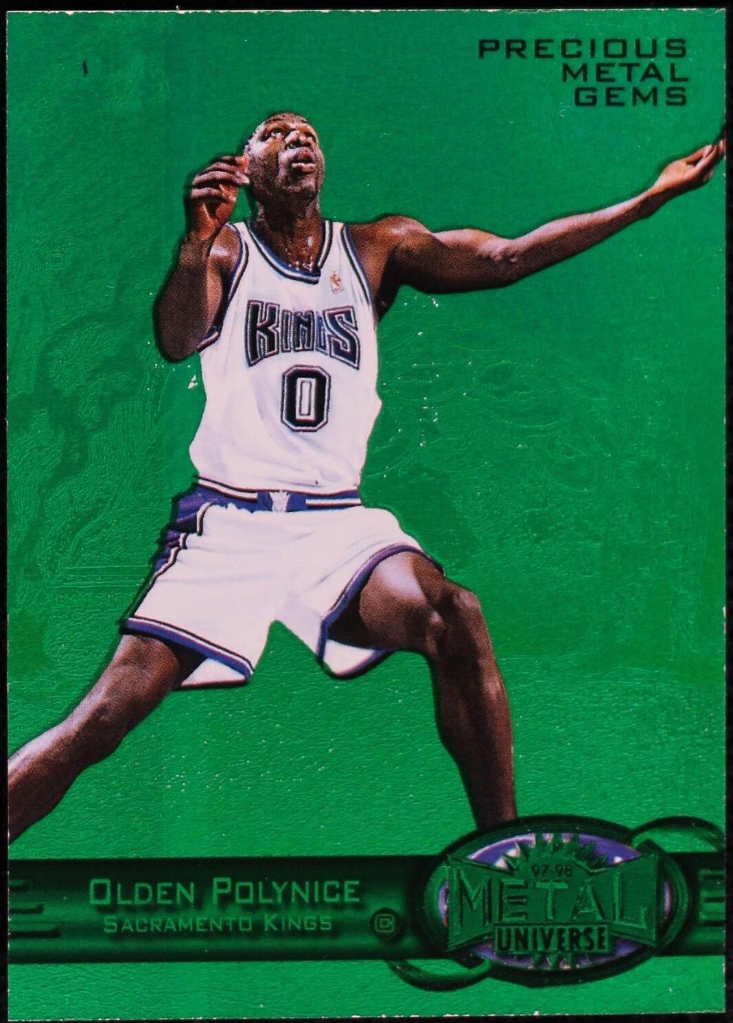 1997-98 Metal Universe - Olden Polynice #122 Precious Metal Gems Green ...