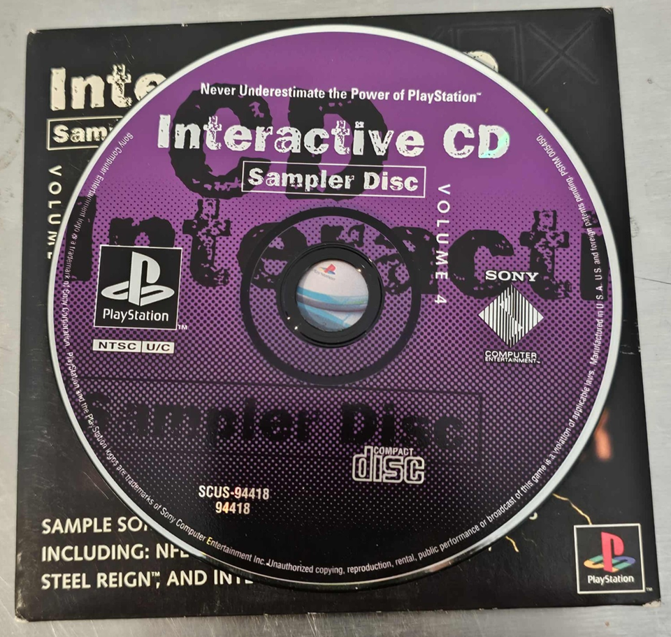 Interactive CD Volume 4 Sampler Pack Demo Disc PS1 PlayStation 1 ...
